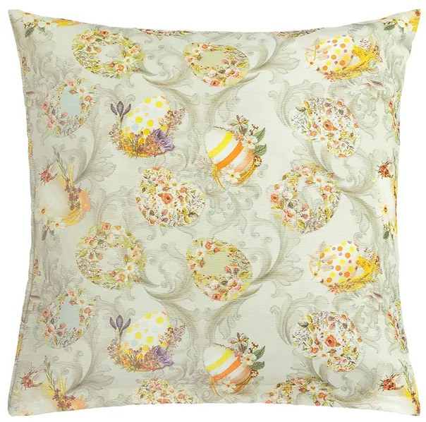 Bellatex Polštářek EMA Velikonoce 45x45 cm Vajíčko šedá