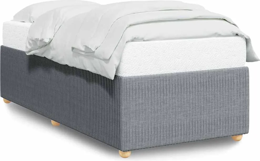 Rám postele bez matrace světle šedá 80 x 200 cm textil 3284893