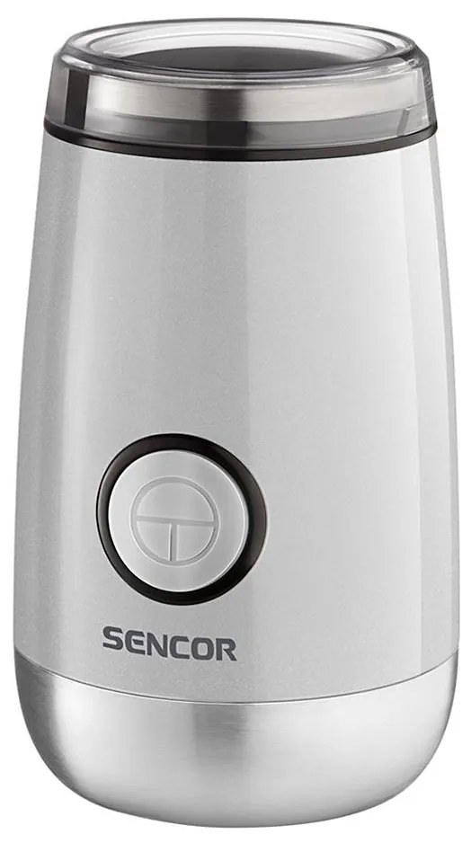 Sencor - Elektrický mlýnek na zrnkovou kávu 60 g 150W/230V bílá/chrom