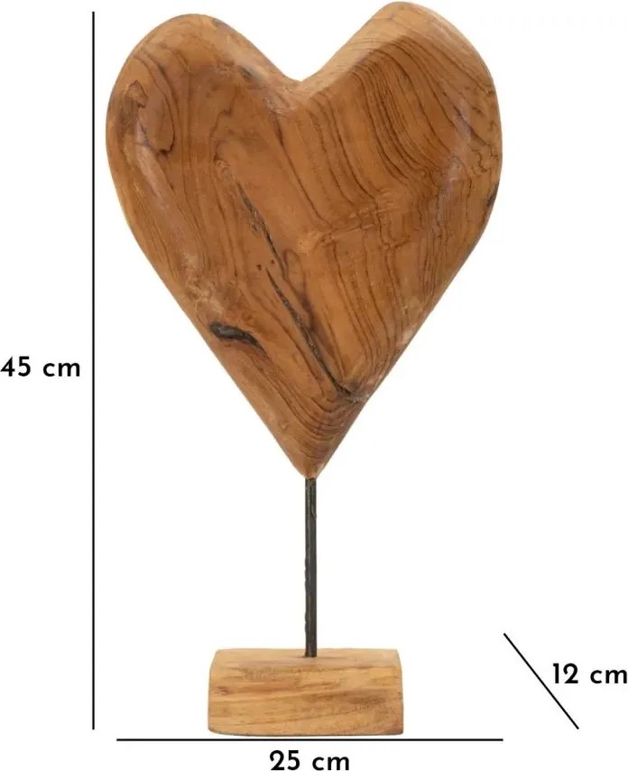Dřevěná dekorace Dobu 45 cm hnědá