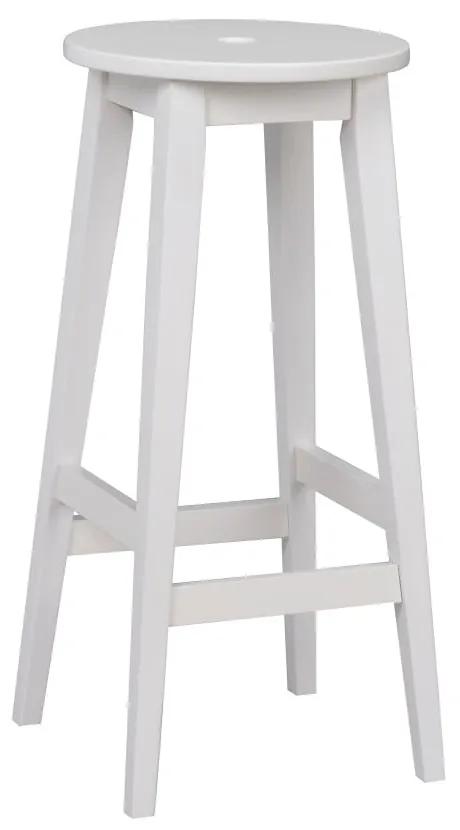 Bílá stolička s nohami z březového dřeva Rowico Metro, výška 75 cm