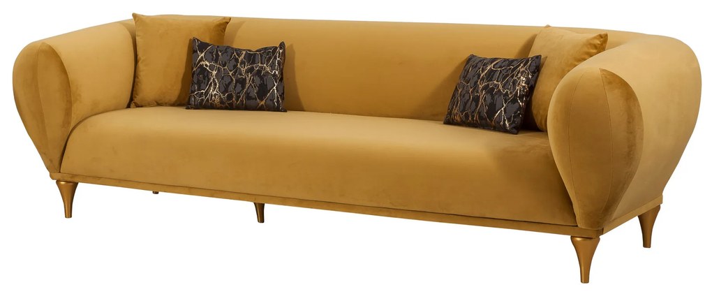 Hanah Home Třímístná pohovka MEBLON žlutá 867UNQ1553