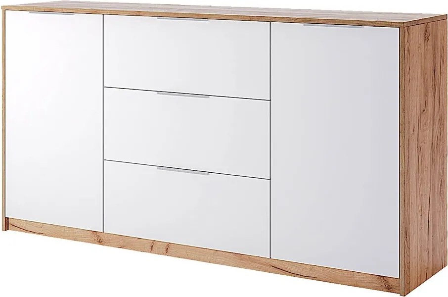 Komoda 2dv 3šuplíky 1.6 dub kraft / bílá Asti