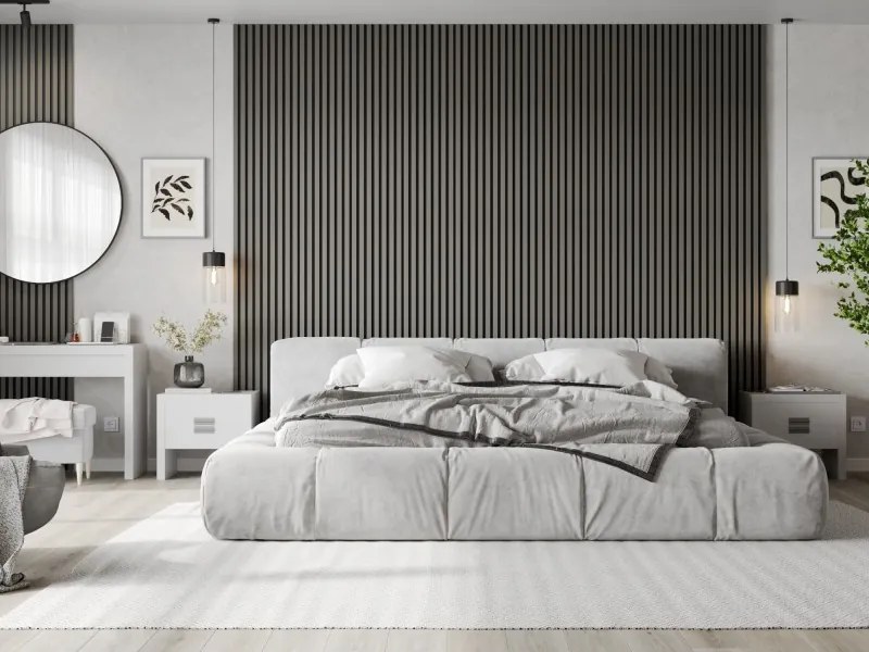 Mexen Lam-B, stěnové lamely 275 × 31,5 cm, HDF deska 4 mm, šedá matná, S100-275317-2812-052