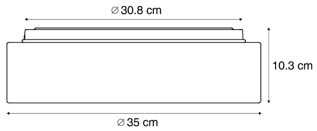 Chytré stropní svítidlo béžové 35 cm vč. LED a dálkového ovládání - Flat Drum