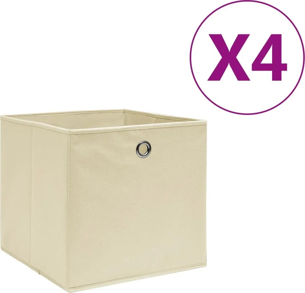 vidaXL Úložné boxy 4 ks netkaná textilie 28 x 28 x 28 cm [325188] Barva: červená s víky