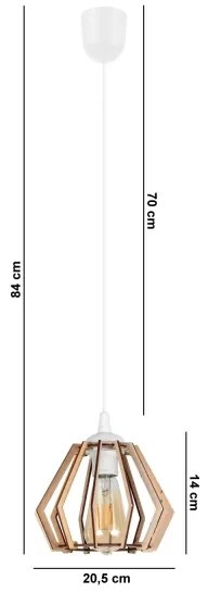 Lustr na lanku BERGO 1xE27/60W/230V bílá