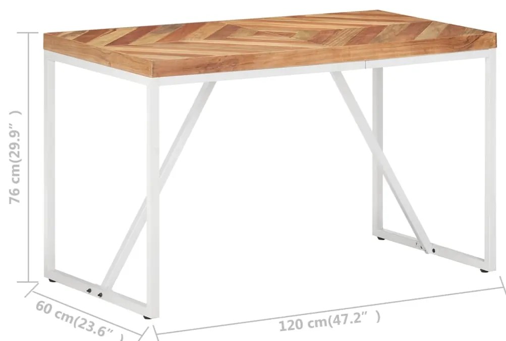 vidaXL Marketos Jídelní stůl 120 x 60 x 76 cm masivní akácie a mangovník
