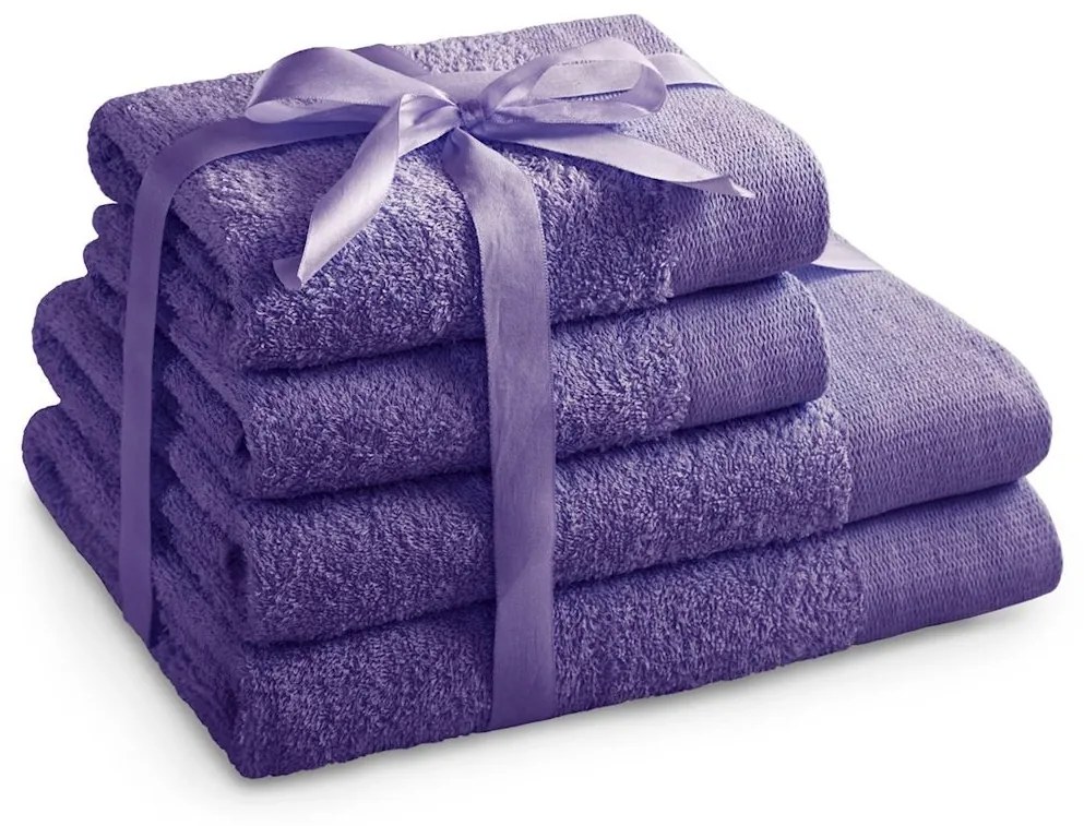 Sada bavlněných ručníků AmeliaHome AMARI fialová