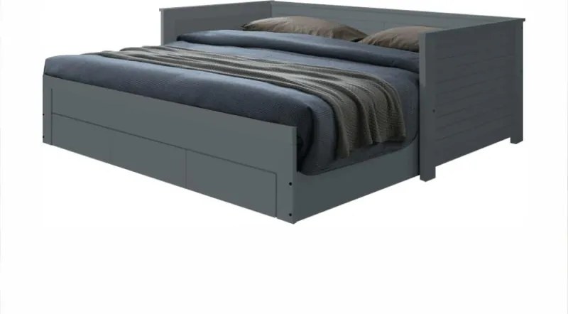Rozkládací postel 90/180x200, šedá, GORETA Kondela 0000252394