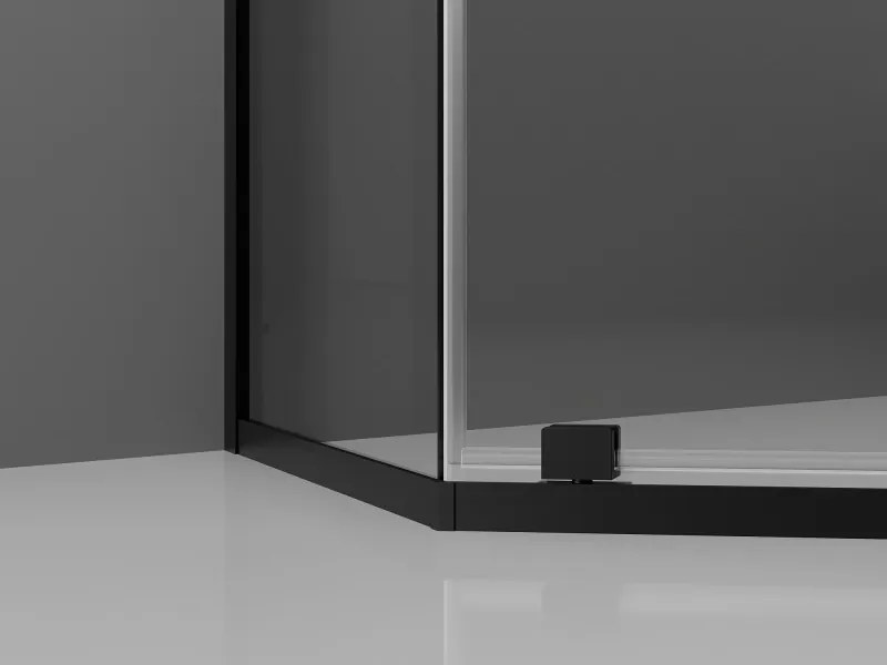 Mexen Exo-R Kout sprchový pětiúhelný se sklápěcími dveřmi 90 x 90 cm, transparentní, černý - 812-090-090-70-00