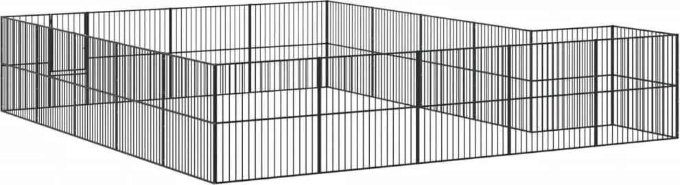 Ohrádka pro psy 20 panelů černá pozinkovaná ocel 3209560