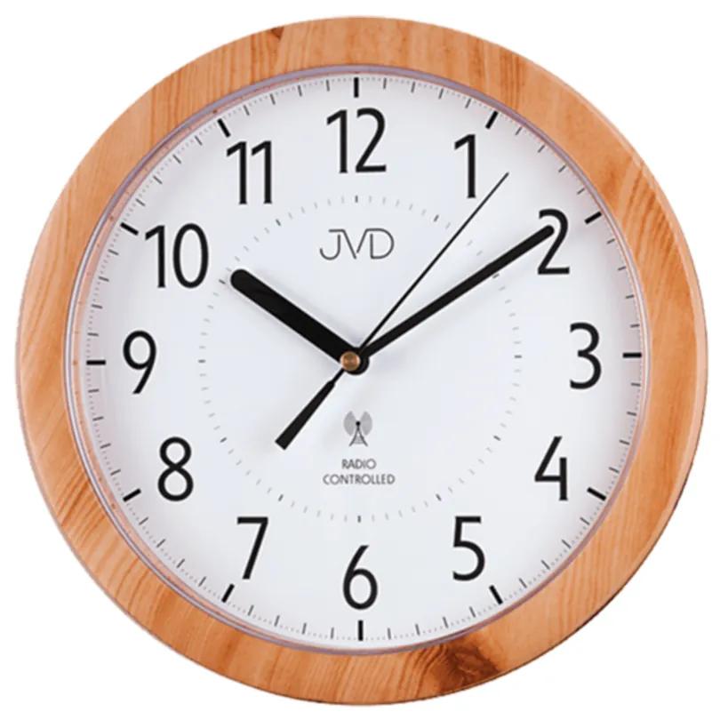JVD Nástěnné rádiem řízené hodiny v imitaci dřeva JVD RH612.7