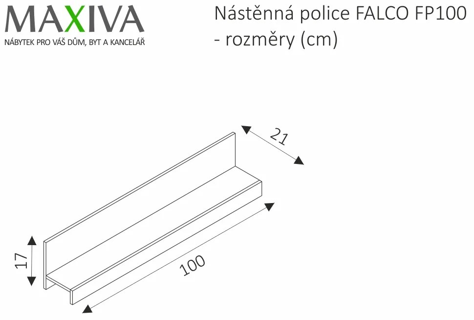 MAXIVA Skříňka pod TV s nástěnnou policí - FALCO FRTV100, borovice andersen/dub riviera