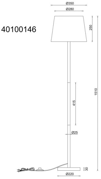 Globo 40100146 - Stojací lampa JORIS 1xE27/40W/230V