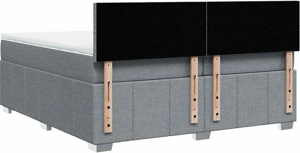 Box spring postel s matrací světle šedá 200 x 200 cm textil 3287175