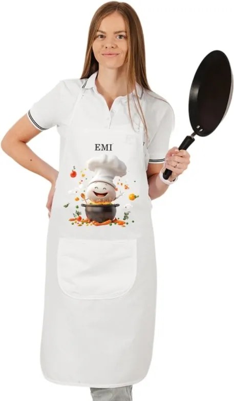 Kuchyňská zástěra Gusto EMI, Bílá