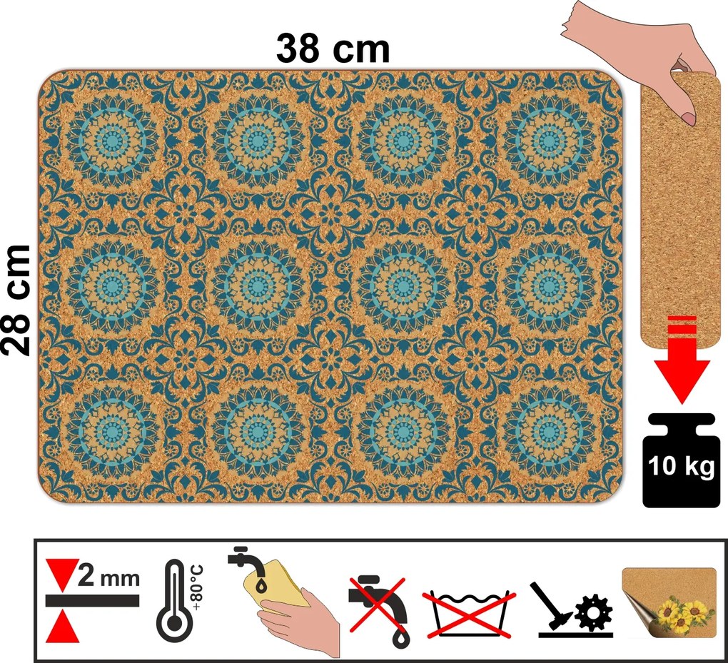 PokojovaDekorace.cz, Korkové prostírání s potiskem - 534, Porto, 38x28 cm, 1 ks