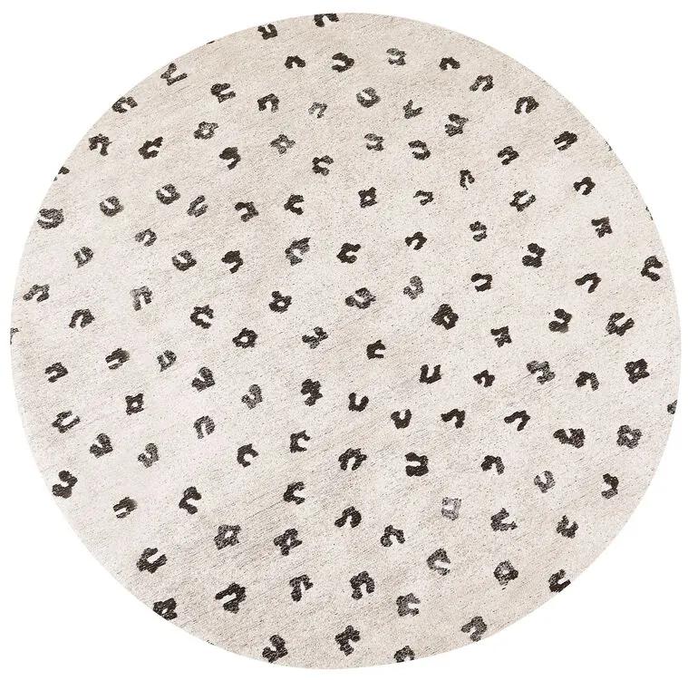 Kulatý bavlněný koberec ⌀ 140 cm béžový AFIS Beliani