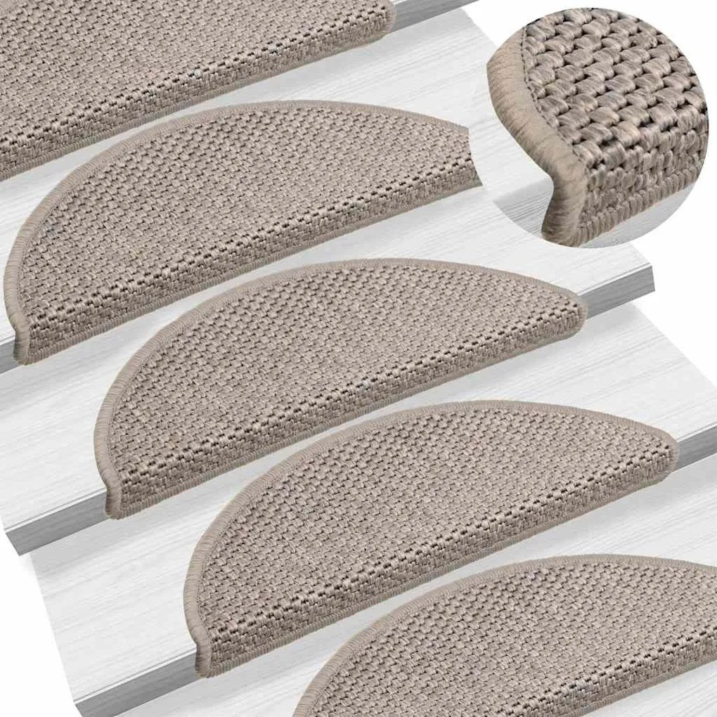 Samolepící nášlapy na schody vzhled sisal 30 ks 56x17x3 cm 3365859