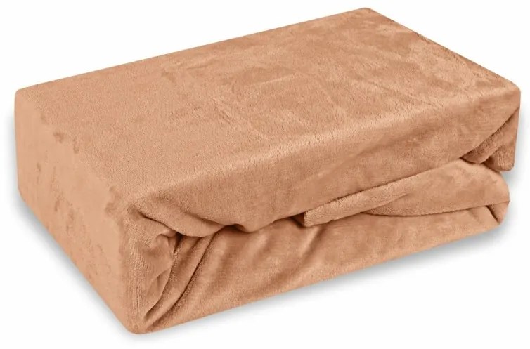 Prostěradlo z mikroplyše hnědé EMI, Plachta 90x200