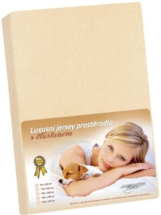 Prostěradlo bellatex jersey s elastanem - 120 x 200 cm - béžová