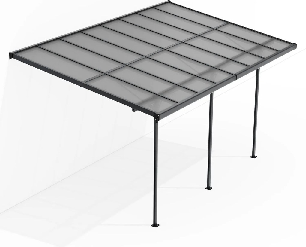 Juskys Hliníkové zastřešení terasy Borneo Barva: tmavě šedá, Velikost: 5 × 3 m