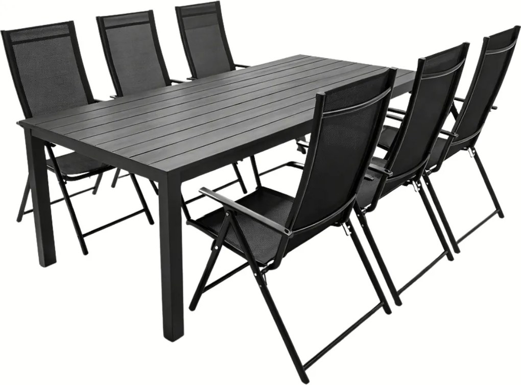 Vikio Zahradní set 190x90 pro 6 osob V137-190 černá