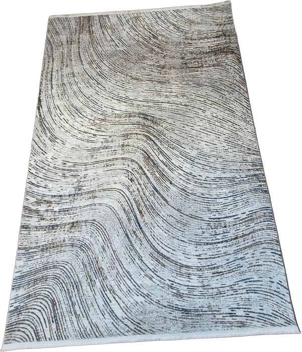 HU Šedo-modrý moderní koberec Luxess 31331-Blue Rozměr: 60x110 cm