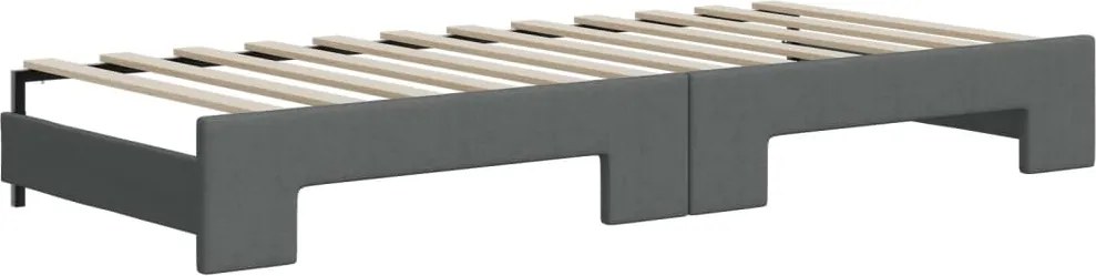 Válenda s přistýlkou a zásuvkami tmavě šedá 100 x 200 cm textil 3197248