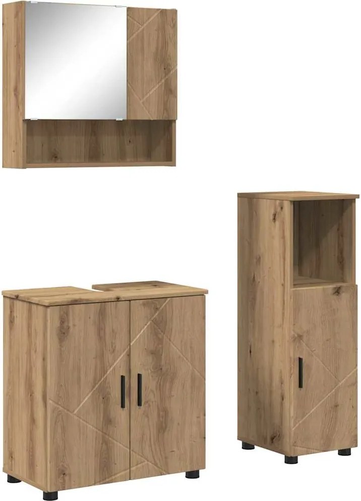 Sada koupelnového nábytku 3 ks Artisanový dub 61 x 35 x 64 cm 3392952