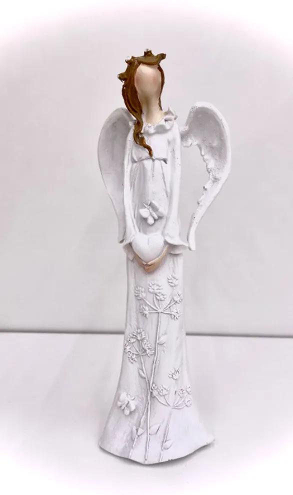 Dekorační soška anděl Edwilan, v. 20 x š. 7 x hl. 5,5 cm, 2 druhy, cena za jeden kus