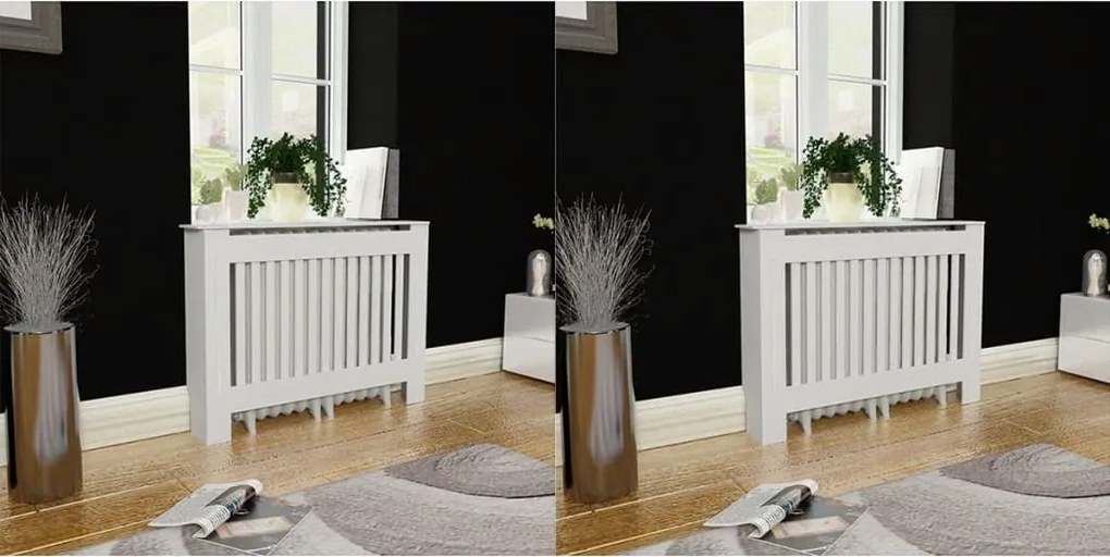 vidaXL Kryty na radiátor 2 ks 112 cm kompozitní dřevo [276003] Barva: Bílá