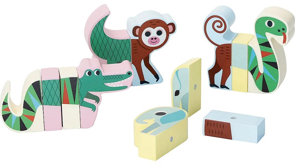 Vilac Dřevěné magnetické puzzle zvířátka Jungle