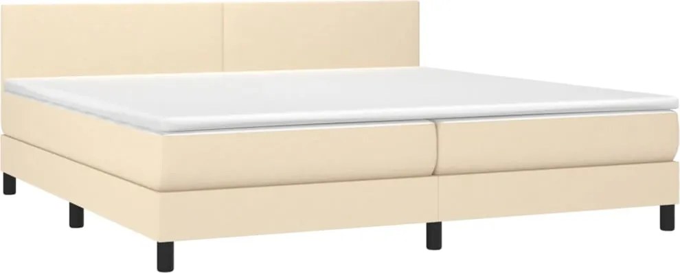 Box spring postel s matrací krémová 200x200 cm textil 3139926