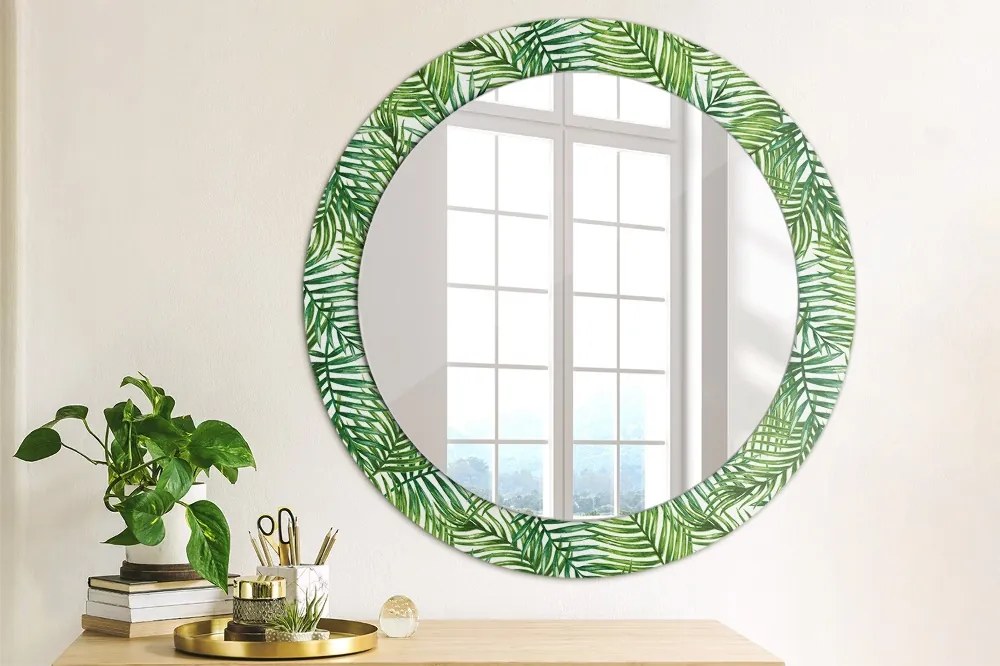 Kulaté dekorativní zrcadlo Tropická dlaň fi 70 cm