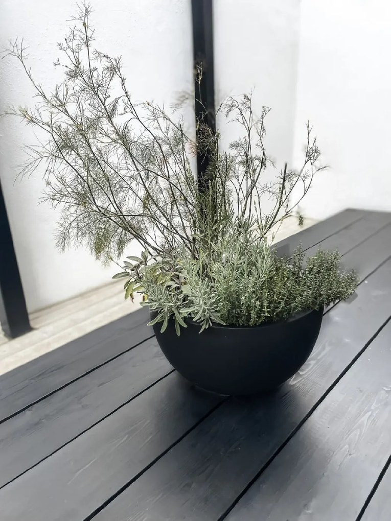 Mísa na rostliny ALICE, sklolaminát, Ø 45 cm, antracit