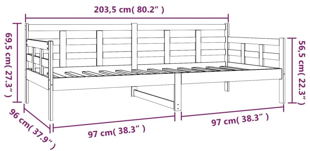 Válenda bílá masivní borové dřevo 90 x 200 cm,  820358