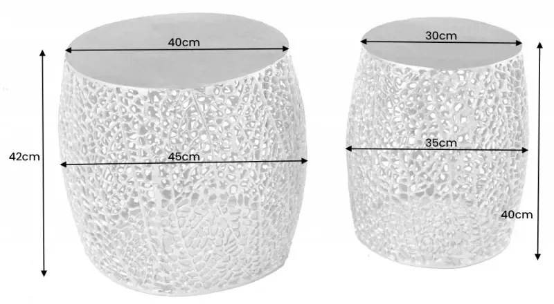 Massive home | 2SET konferenční stolek LEAF 40 CM stříbrný