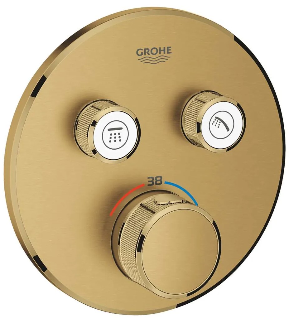 Grohe Grohtherm SmartControl - Termostatická sprchová baterie pod omítku, 2 ventily, kartáčovaný Cool Sunrise 29119GN0