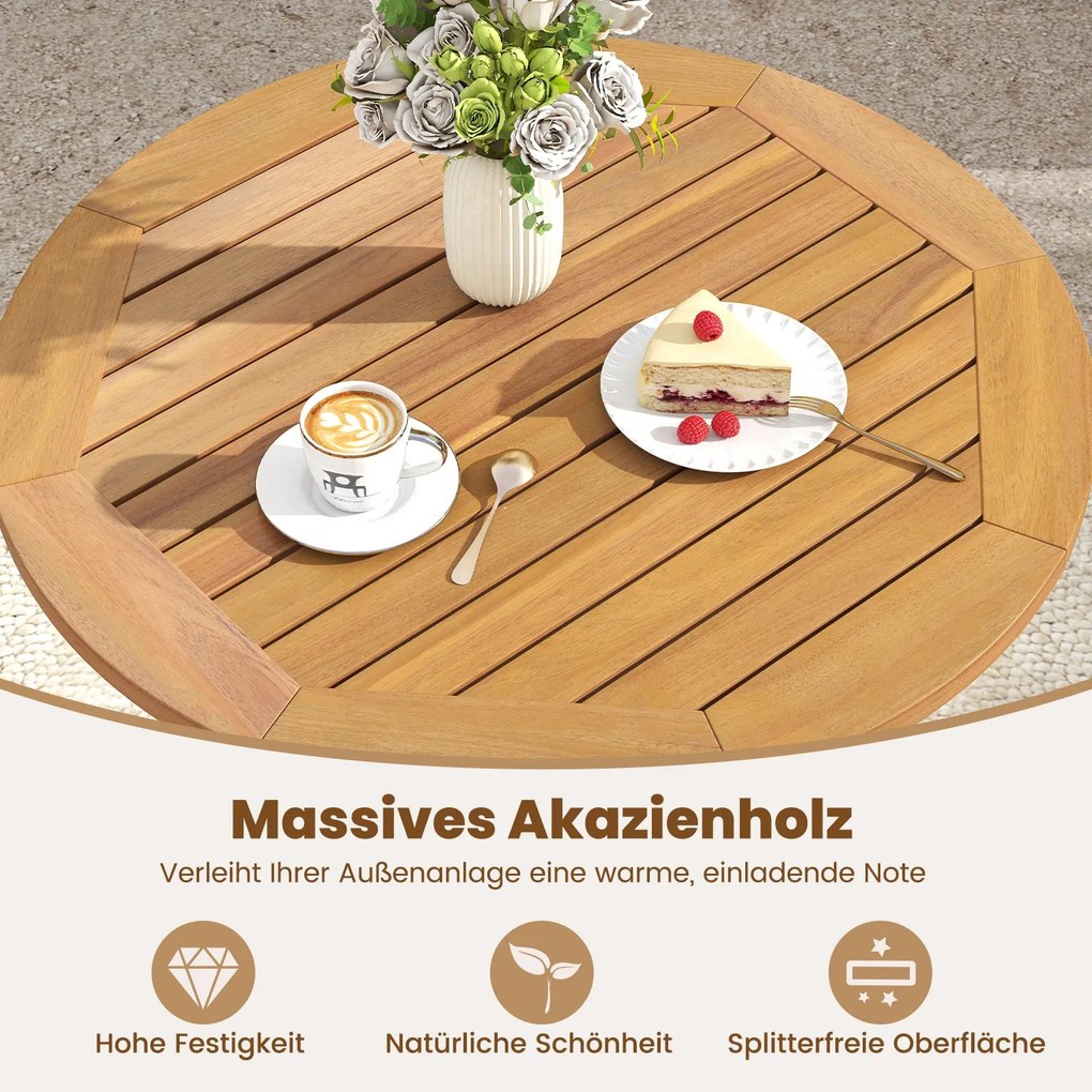 Costway Skládací zahradní stůl odolný proti povětrnostním vlivům z akátového