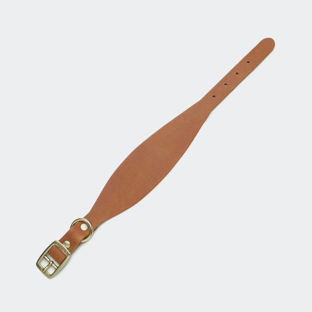 Cloud7 Kožený obojek pro chrty Camel Gold Velikost: XL