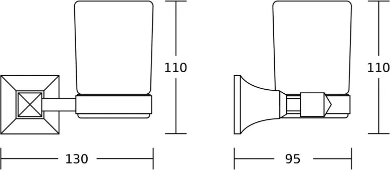 Mexen příslušenství, Dalia držák na kartáček, chromová, 7017338-00