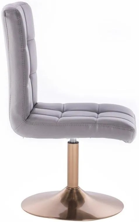LuxuryForm DESIGN Otočná židle TOLEDO na zlatém talíři - šedá