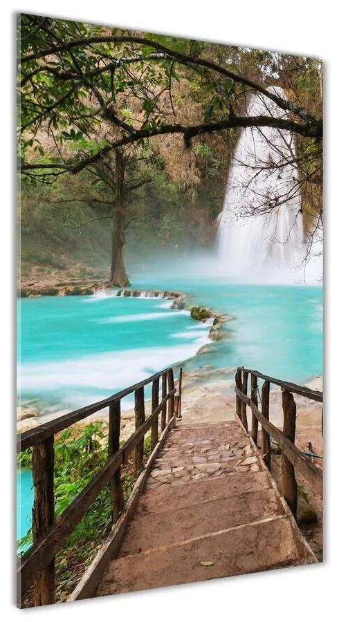 Wallmuralia Foto obraz akrylové sklo Vodopád Mexiko 50x100 cm