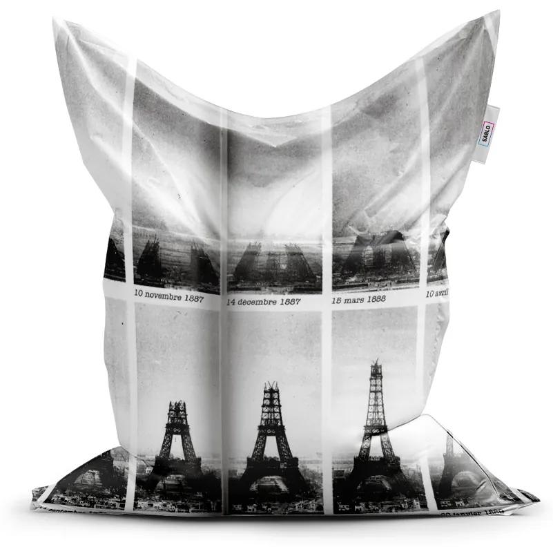 Sablio Sedací vak Classic Eiffelova věž stavba - 200x140 cm