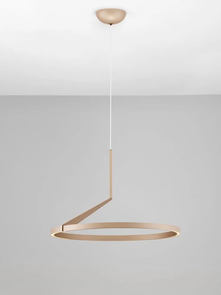 Hliníkové LED stmívatelné závěsné svítidlo v růžovo zlaté barvě ø 60 cm Tilia – Nova Luce