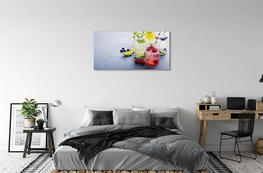 Obrazy na plátně Koktejl malina vápno citron 100x50 cm