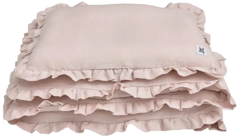Lněné povlečení do postýlky DUSTY PINK, vel. M
