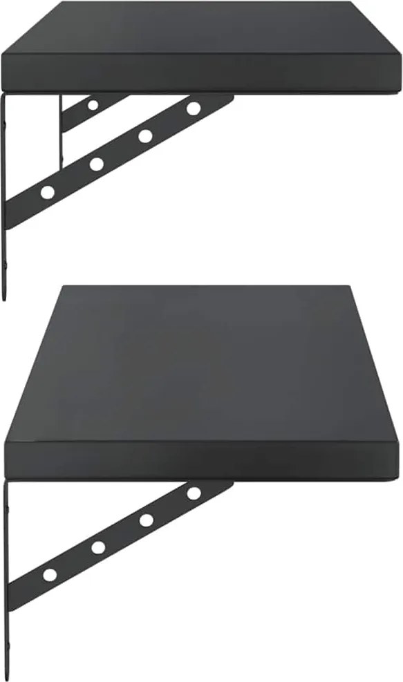 Nástěnné police 2 ks 100 x 30 cm stříbrné nerezová ocel 3214512